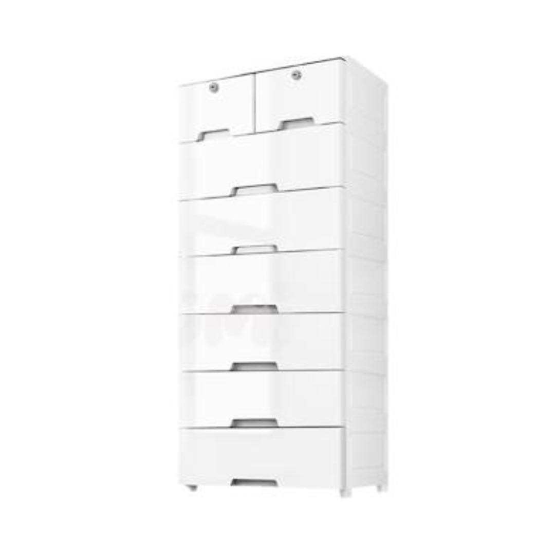 7 Layers w/ Lock Megabox Drawer Plastic Durabox Monoblock Cabinet White ...