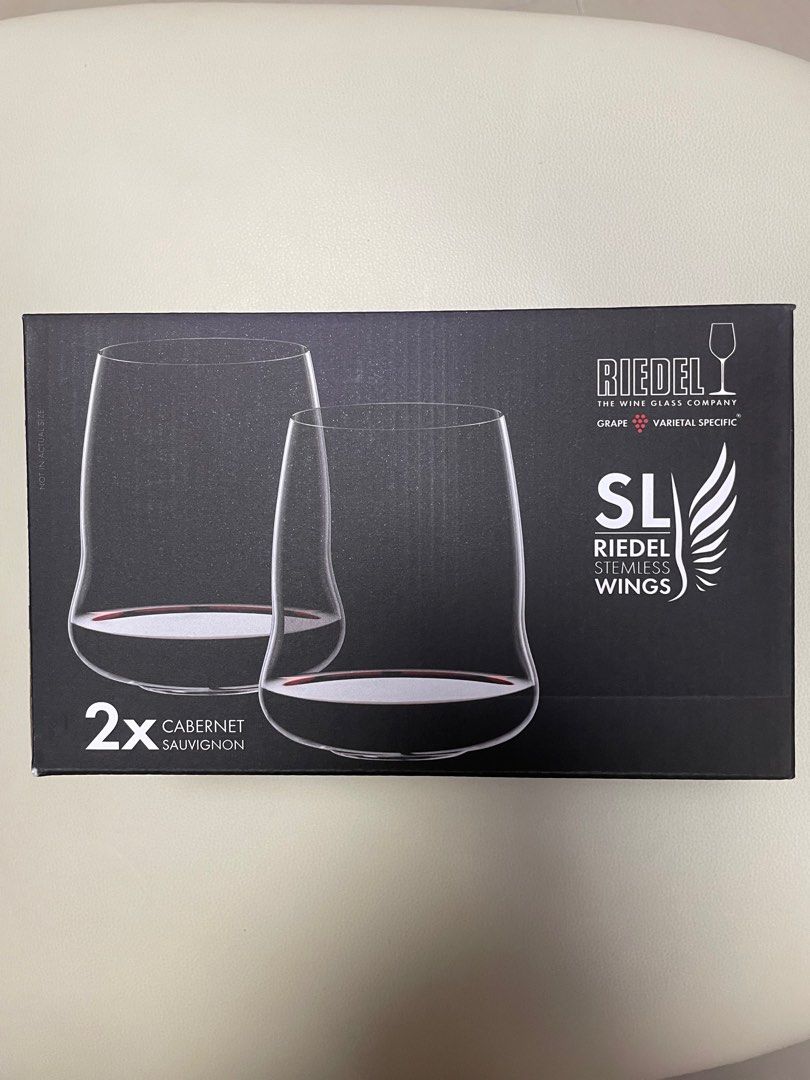 全新 Riedel Sl Stemless Wings Cabernet Sauvignon Pair 傢俬&家居 廚具和餐具