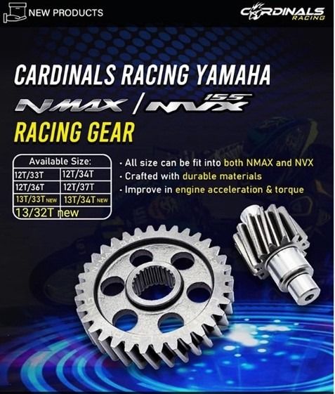 AEROX 155 / NMAX 155 / NVX 155 CARDINALS GEAR RACING COMP. GEAR BOX 12/ ...