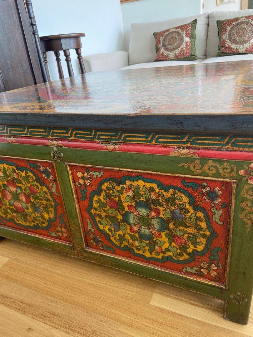 Antique Mongolian Wooden Coffee Table - Just Anthony, Furniture & Home ...