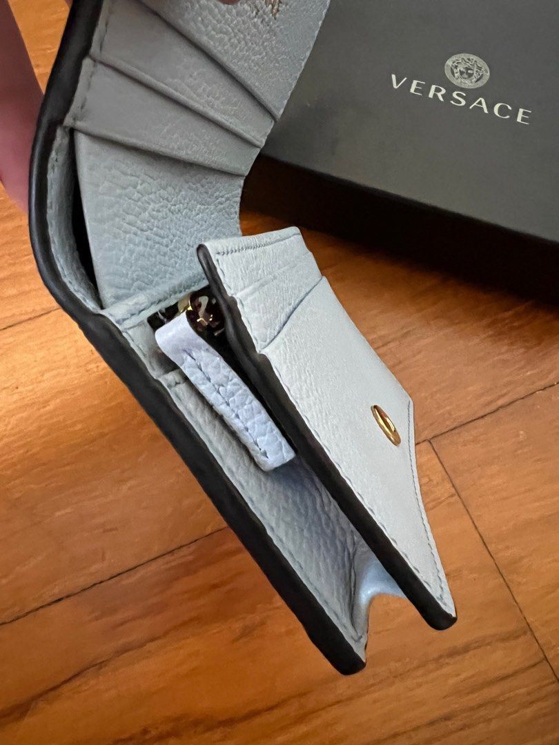 Authentic Versace Virtus Blue Bifold Wallet, Luxury, Bags & Wallets on Carousell