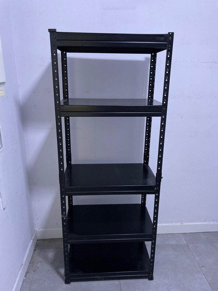 Black storage rack, Furniture & Home Living, Furniture, Shelves ...