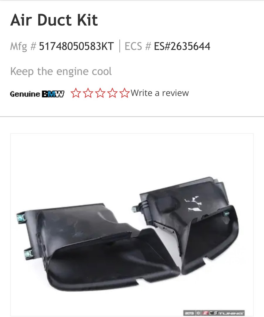 Bmw air duct kit / fog light delete E9x, Car Accessories, Accessories ...