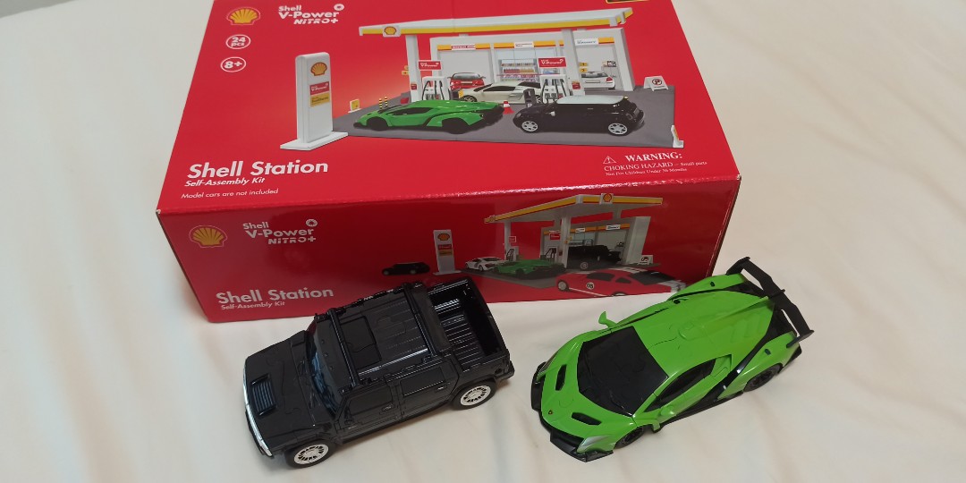 BURAGO SHELL STATION ASSEMBLY KIT COME WITH HUMMER & LAMBO VENENO ...