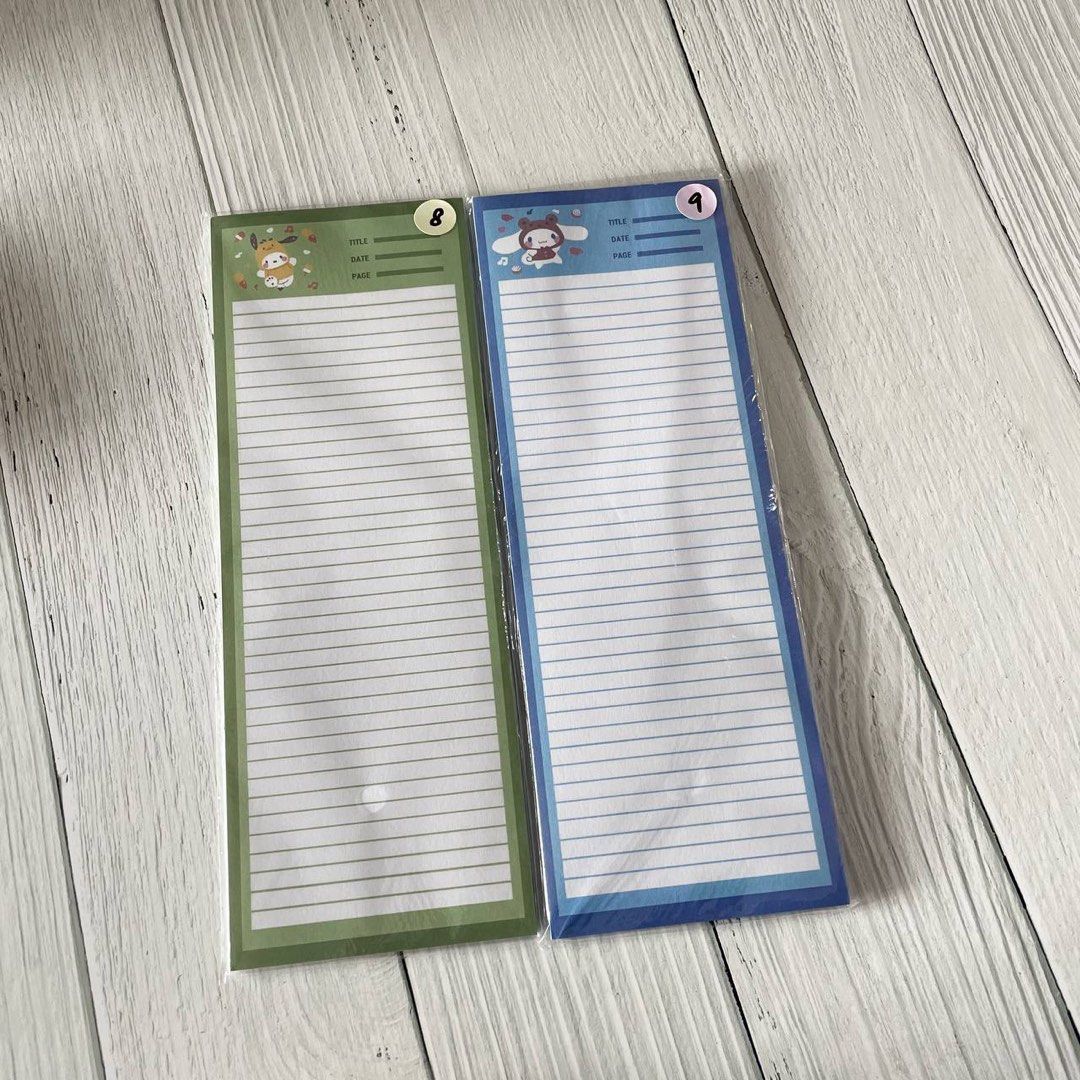 Cartoon Long Note Pad, Hobbies & Toys, Stationery & Craft, Stationery ...