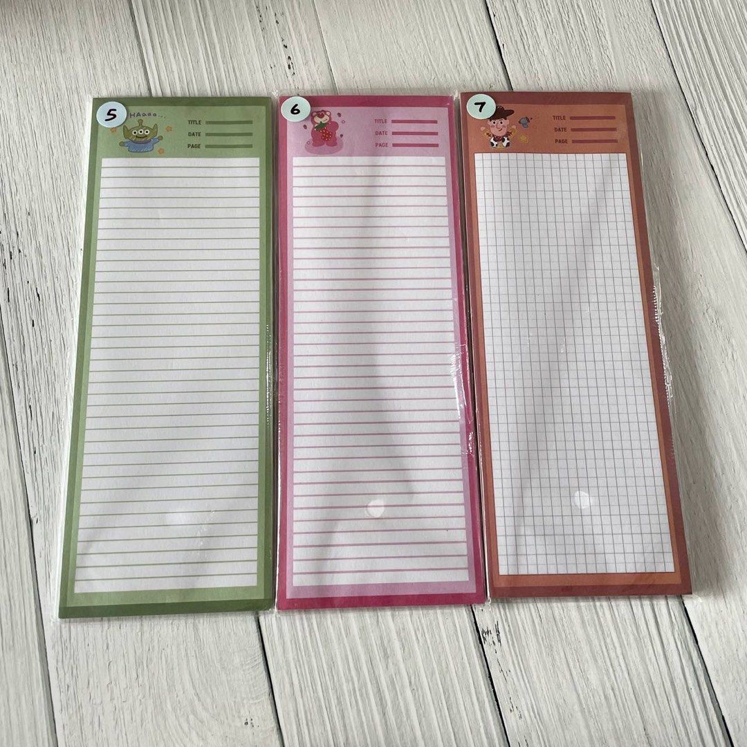 Cartoon Long Note Pad, Hobbies & Toys, Stationery & Craft, Stationery ...