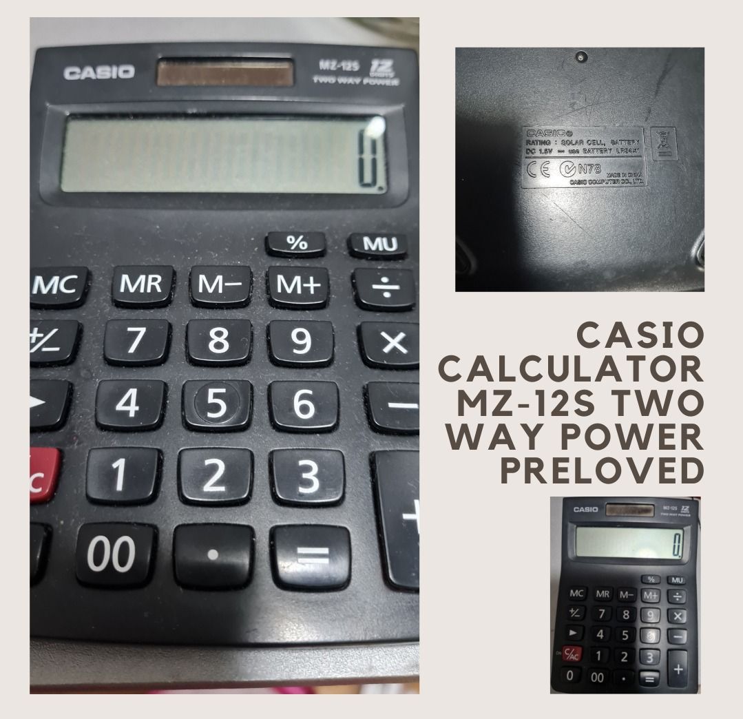 Casio calculator MZ-12S two way power Preloved, Computers & Tech, Office & Business Technology ...