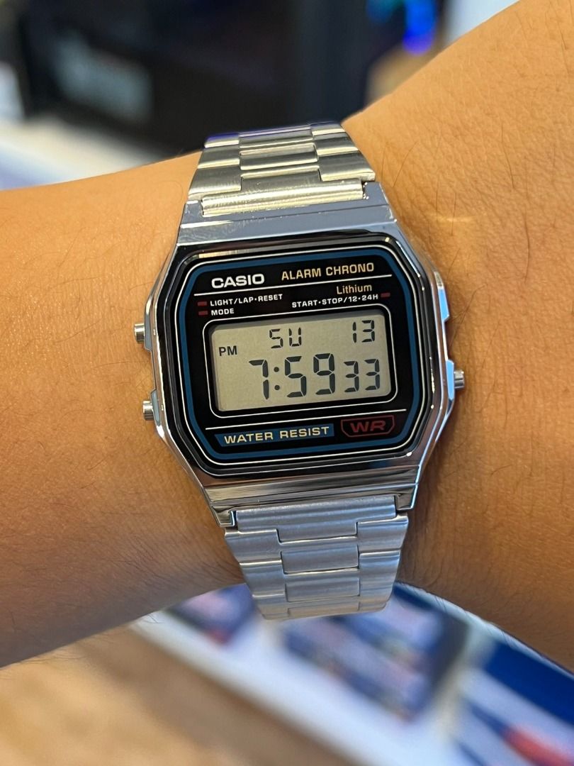 CASIO Vintage Digital Alarm Chrono Unisex Watch A158WA-1 / Legit Casio Digital Watch, Luxury ...