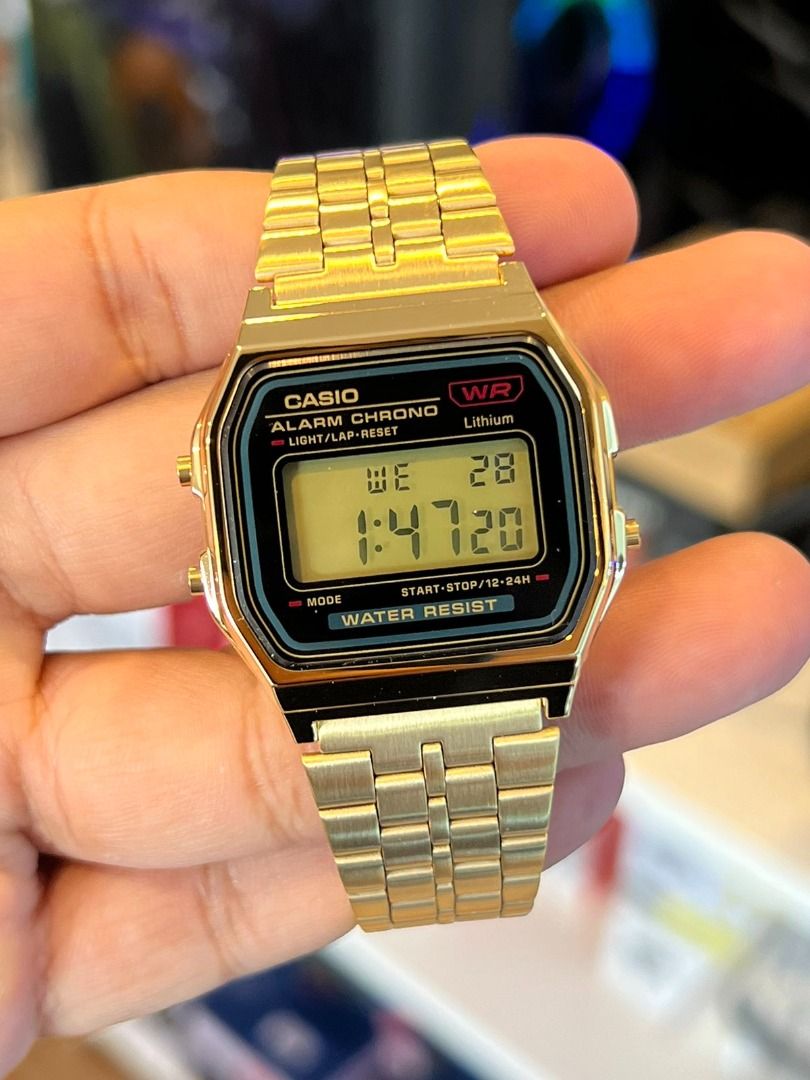CASIO Vintage Digital Unisex Watch A159WGEA-1D / Legit Casio Alarm ...