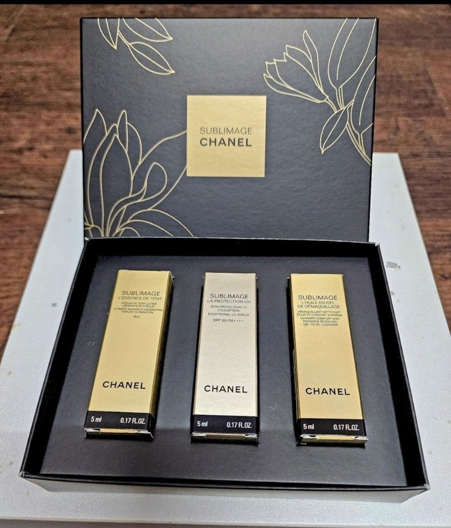 全新chanel 香奈兒奢華粉底精萃+隔離乳+洗卸精萃體驗組/各5ml/中文標/公司貨, 香水、美妝、保養, 臉部彩妝、保養與清潔, 化妝品在旋轉拍賣