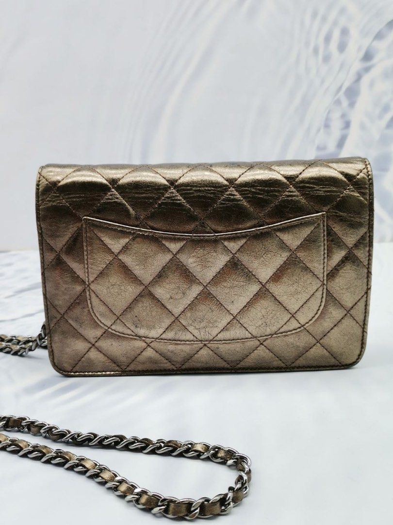 CHANEL METALLIC REISSUE WALLET ON CHAIN BRONZE, Luxury, Bags & Wallets ...