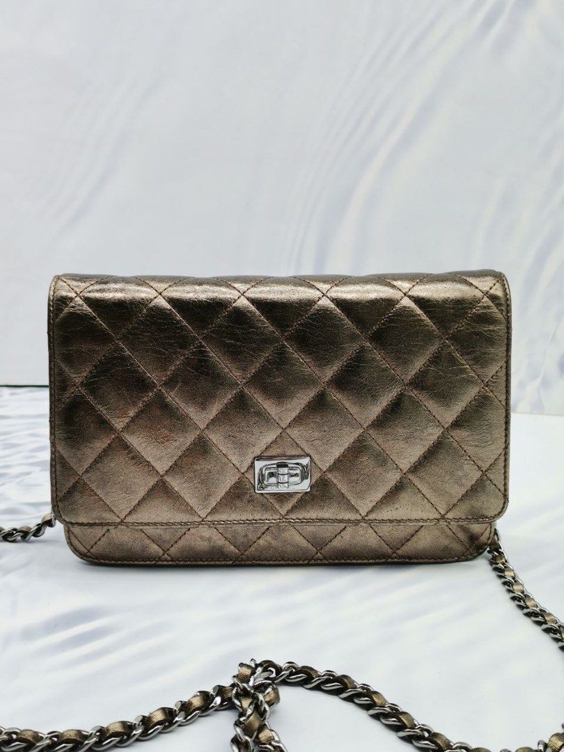CHANEL METALLIC REISSUE WALLET ON CHAIN BRONZE, Luxury, Bags & Wallets ...