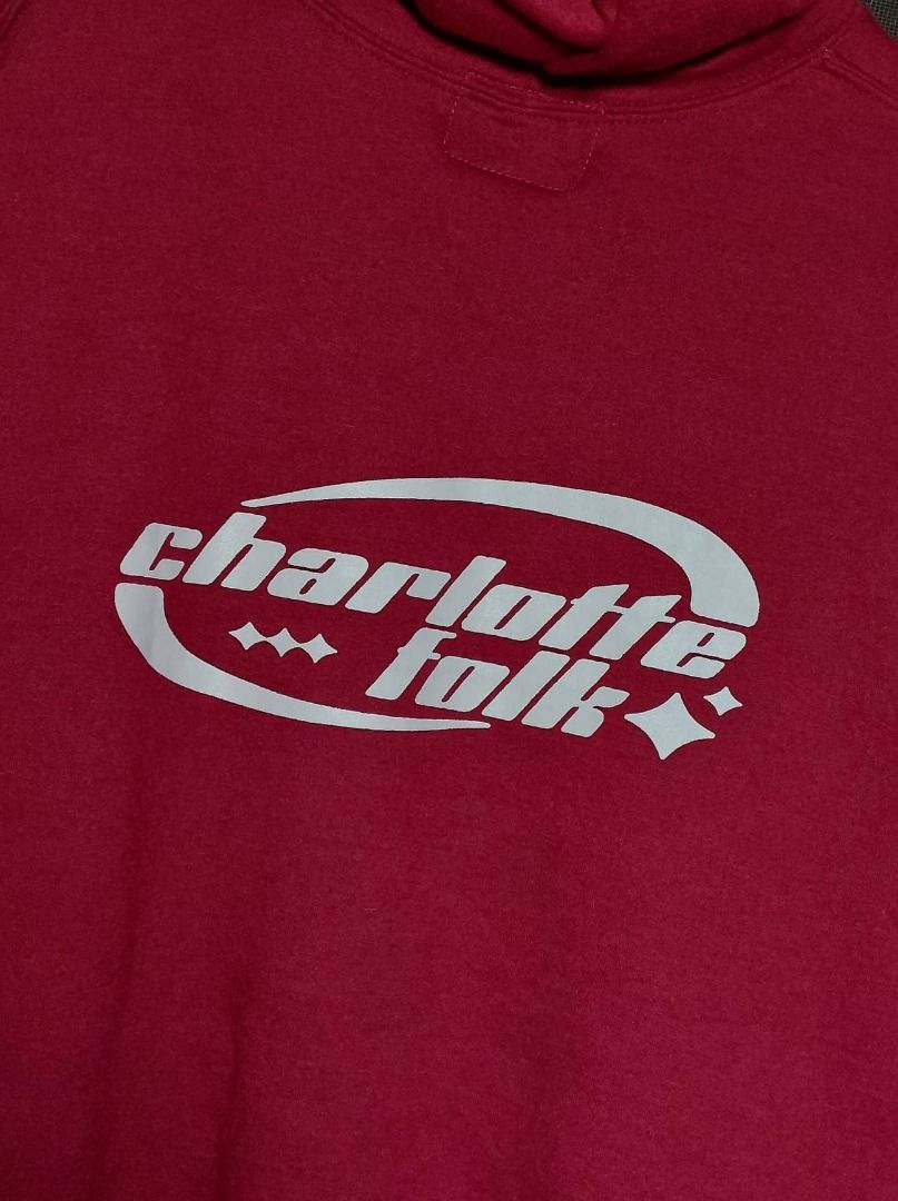 charlotte folk hoodie, Men's Fashion, Activewear on Carousell
