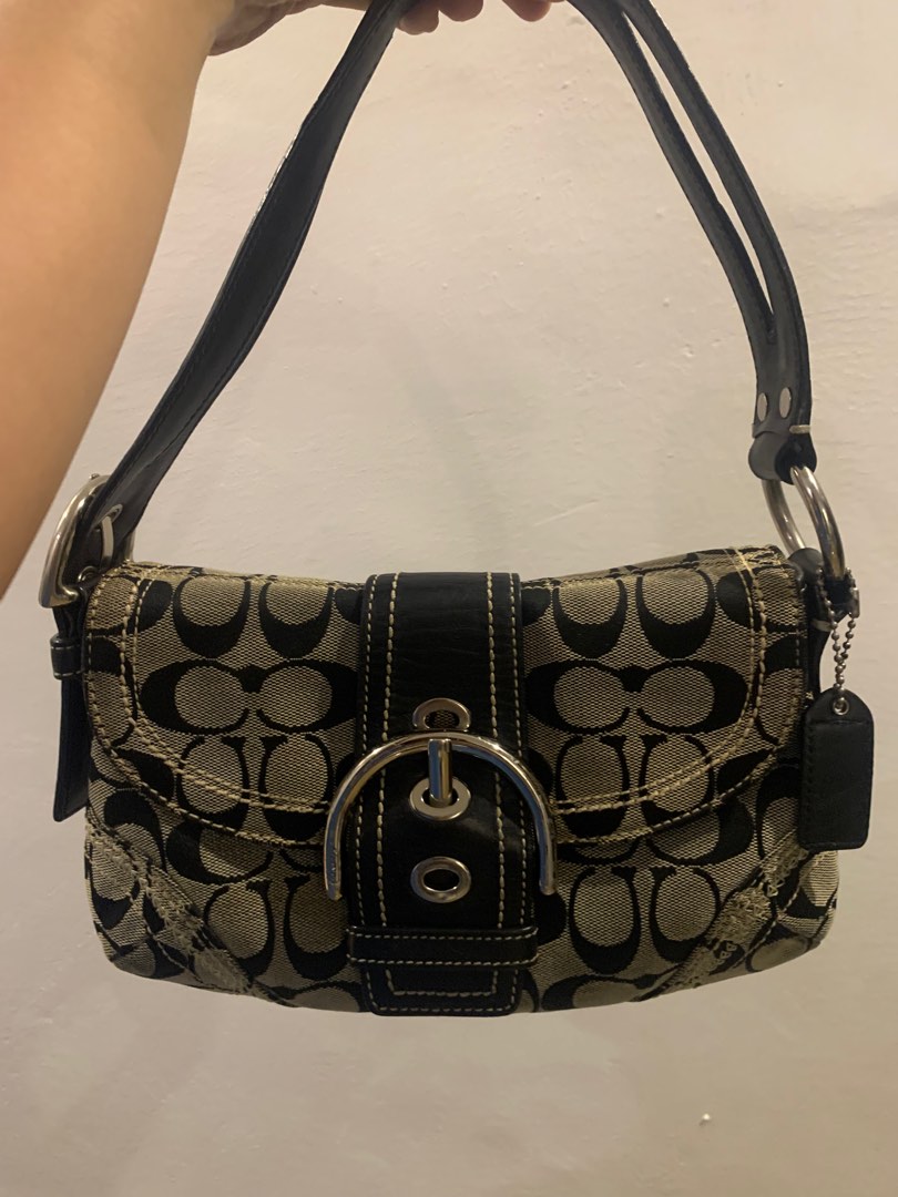 coach soho black monogram, Women's Fashion, Bags & Wallets, Shoulder ...