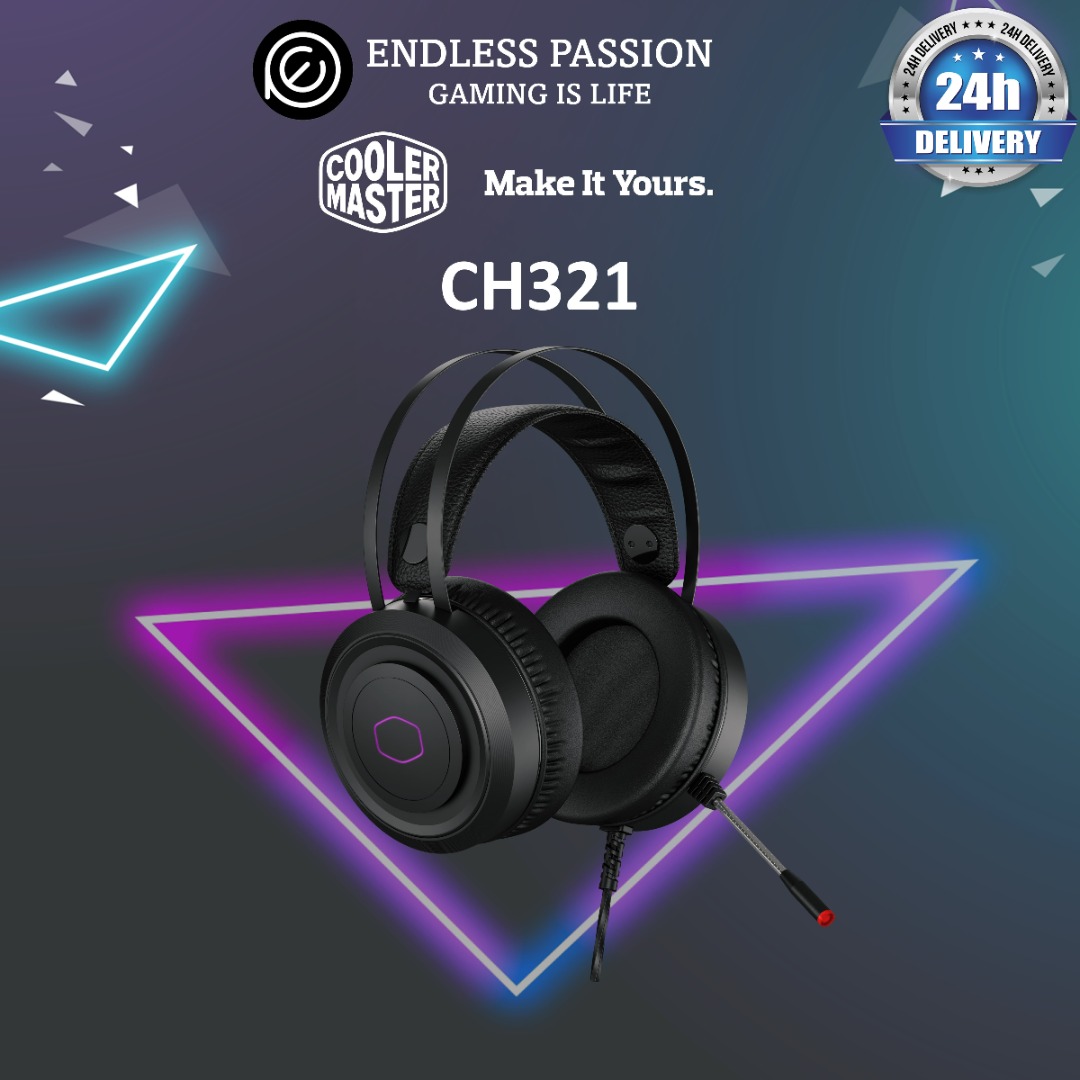 Cooler Master CH321 USB RGB Gaming Headset, Audio, Headphones ...