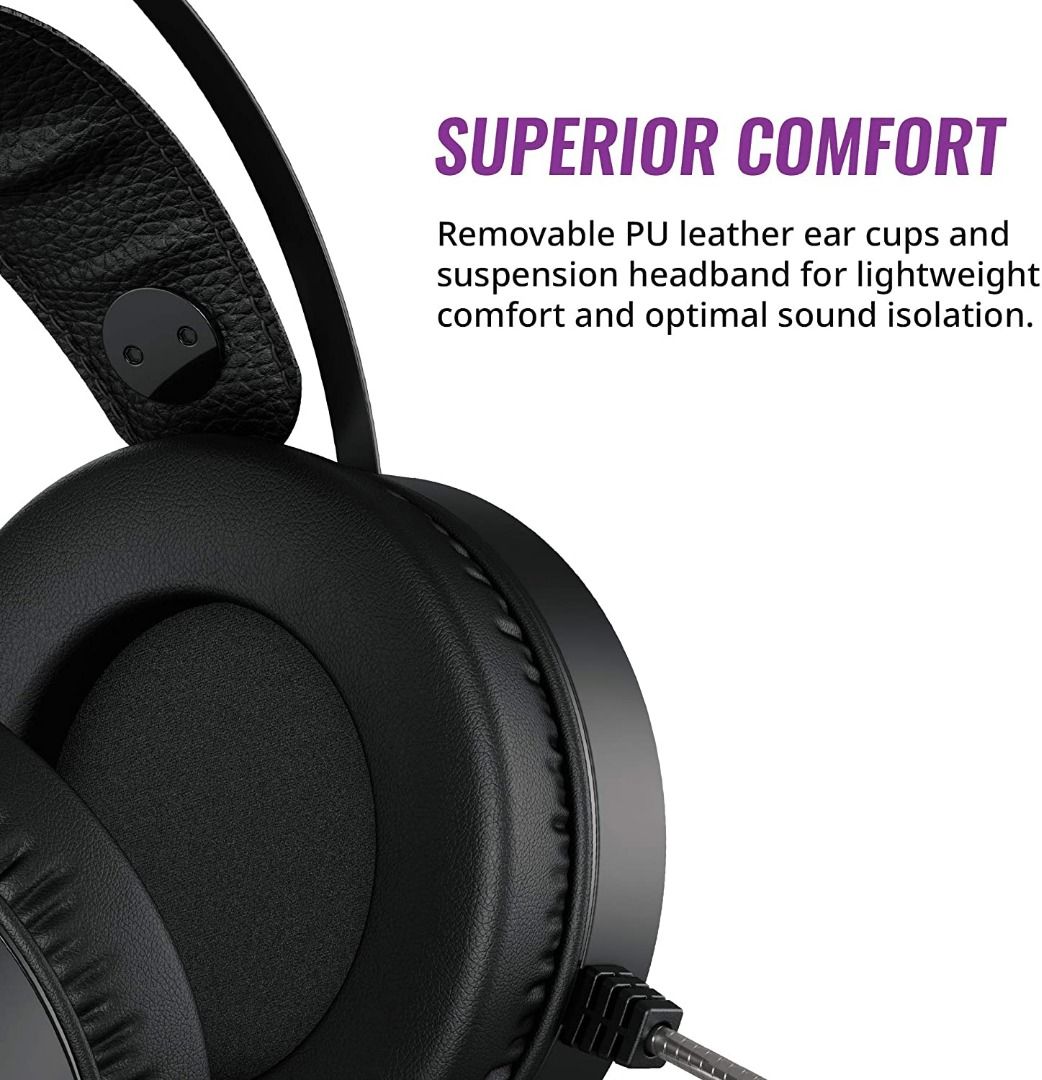 Cooler Master CH321 USB RGB Gaming Headset, Audio, Headphones ...