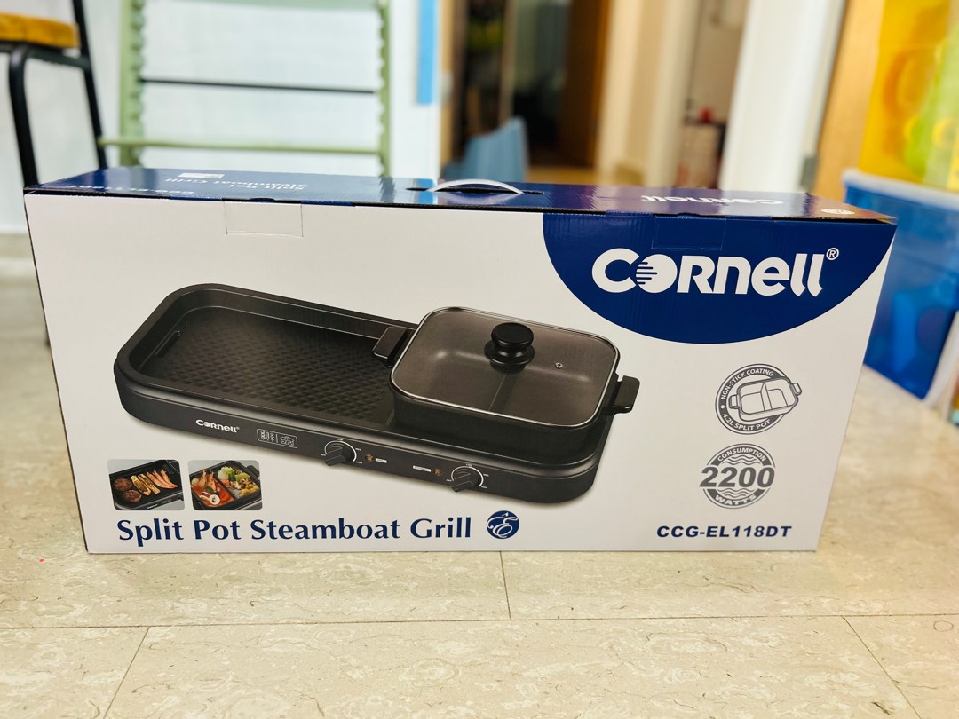 Cornell split pot steamboat grill brand new, TV & Home Appliances ...