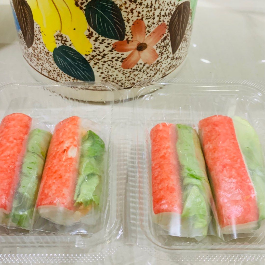 (Mini Catering) Crabstick Vietnamese Vietnam Roll 1 set(4pcs) with Thai ...