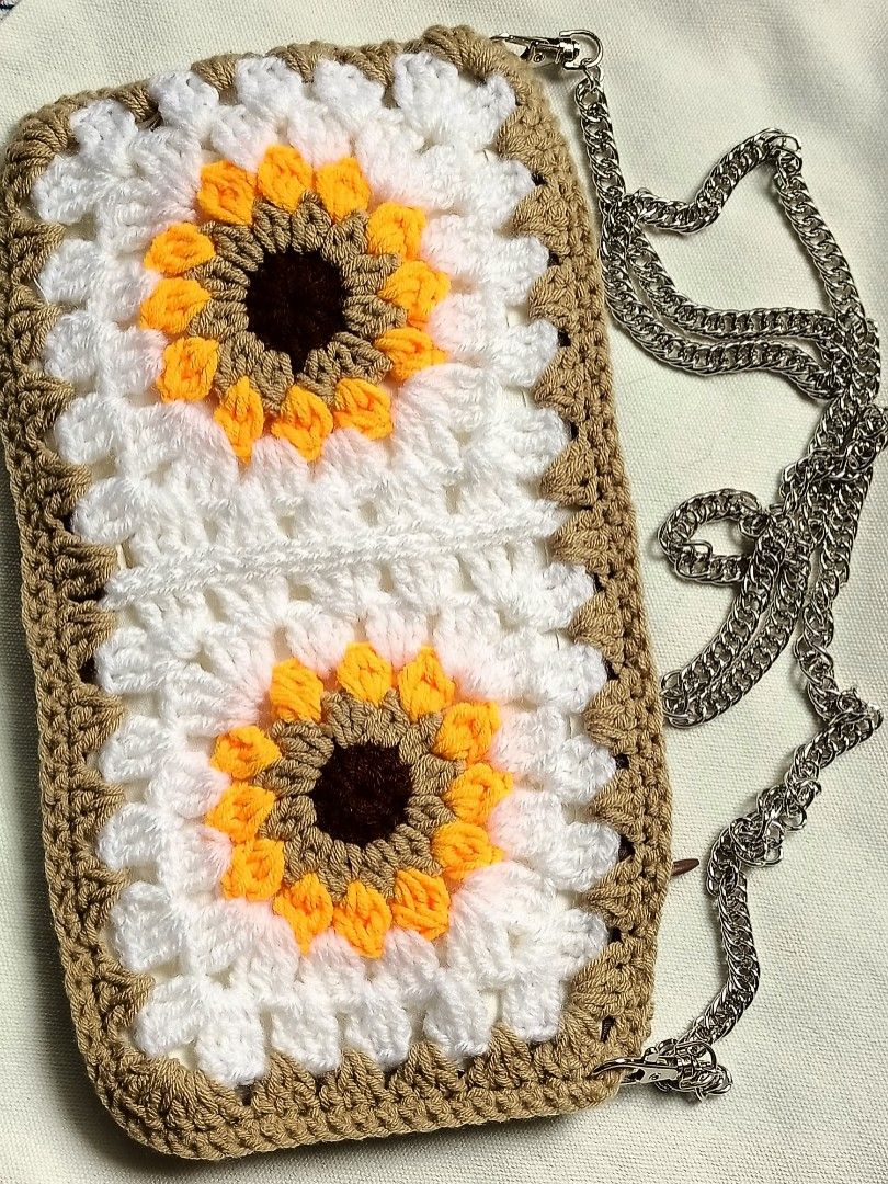 Crochet Sling Bag/granny square sling bag, Hobbies & Toys, Stationery ...