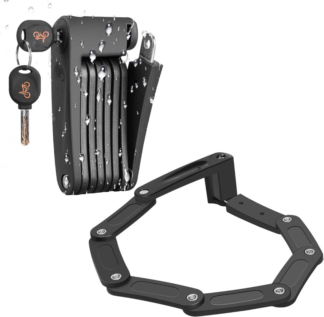 DINOKA Folding Bike Lock, Portable Cycle Lock Alloy Steel Heavy Duty ...