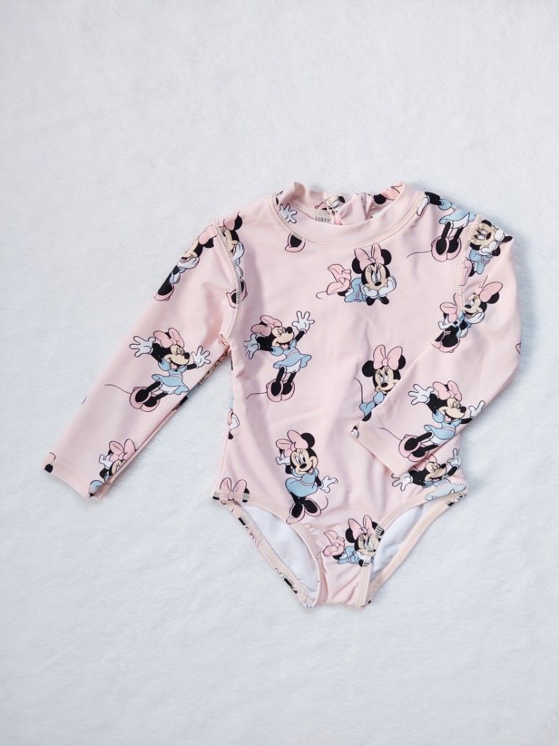 DISNEY Minnie Mouse Long Sleeve Swimsuit, Babies & Kids, Babies & Kids ...