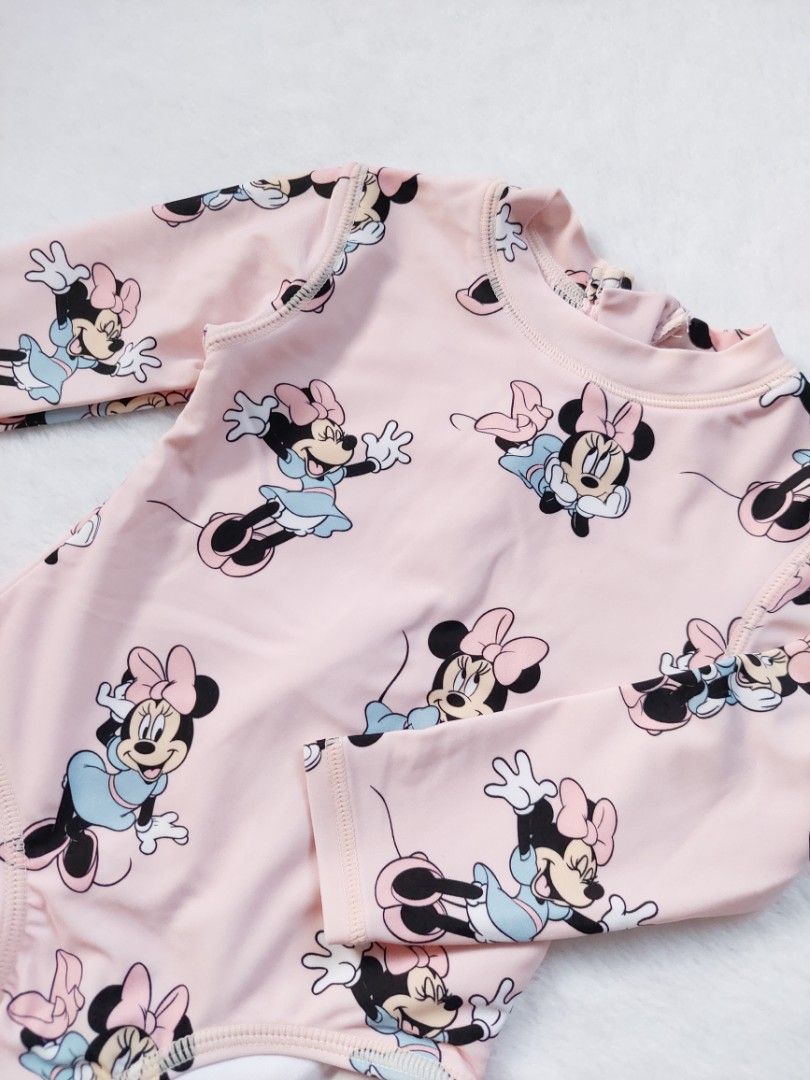 DISNEY Minnie Mouse Long Sleeve Swimsuit, Babies & Kids, Babies & Kids ...