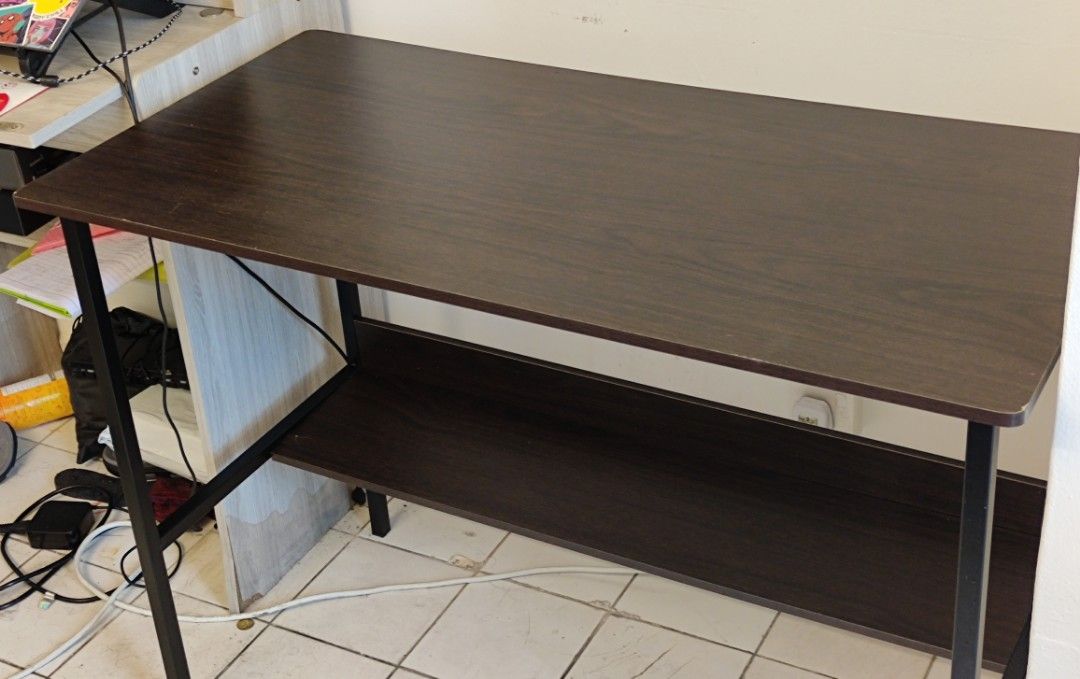 Double Layer Office Table/Study Desk/Computer Desk, Furniture & Home ...