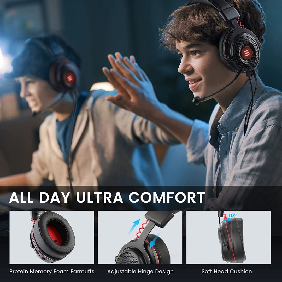 EKSA E900 Pro 7.1 PC Gaming Headset with Mic - PS4 PS5 Headsets with ...