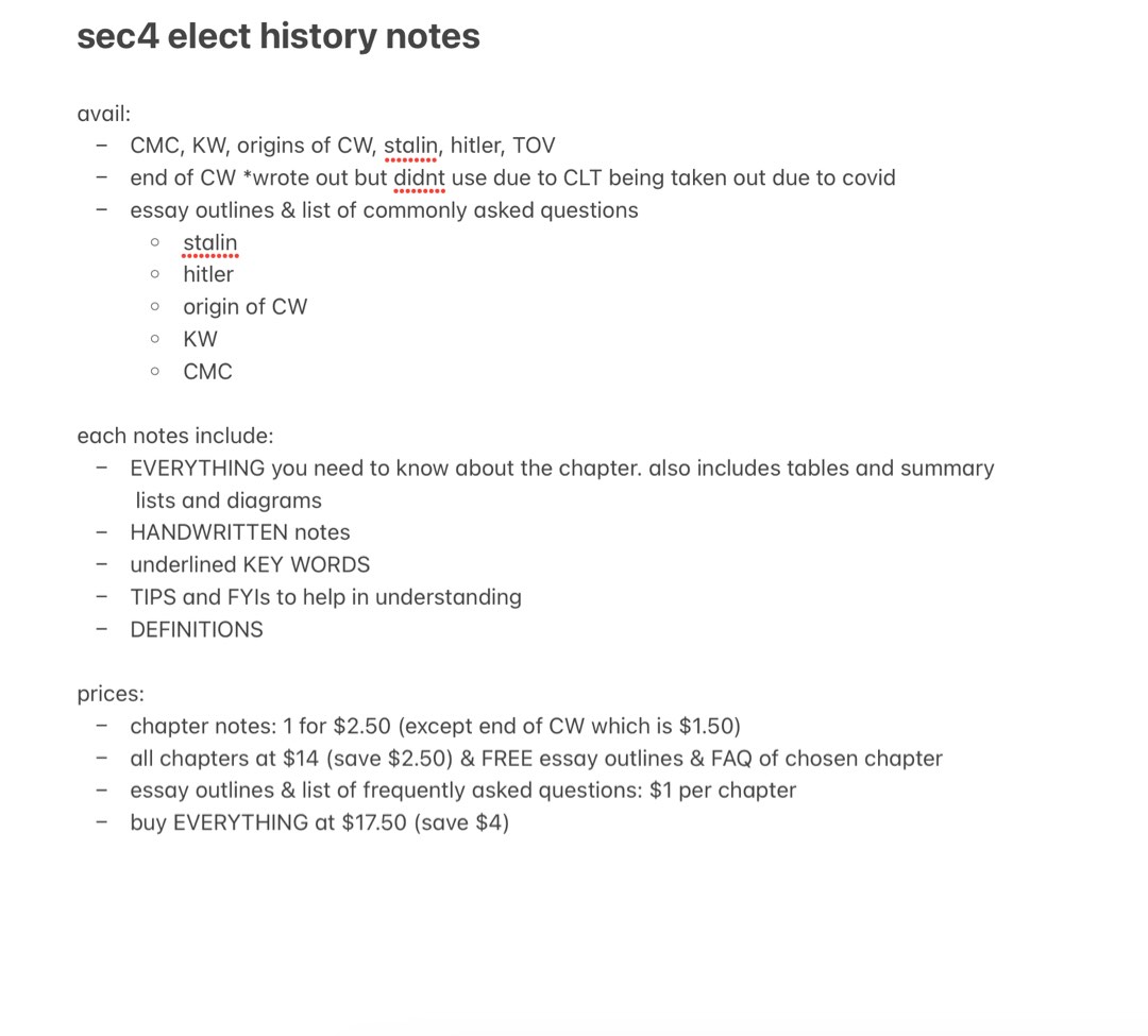 elect history notes, Hobbies & Toys, Stationery & Craft, Stationery ...
