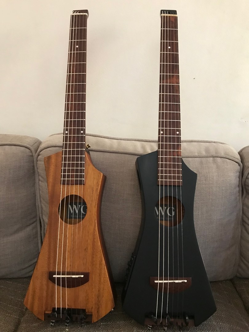 Electric Acoustic Headless Travel Guitar Handcrafted Custom Hobbies And Toys Music And Media