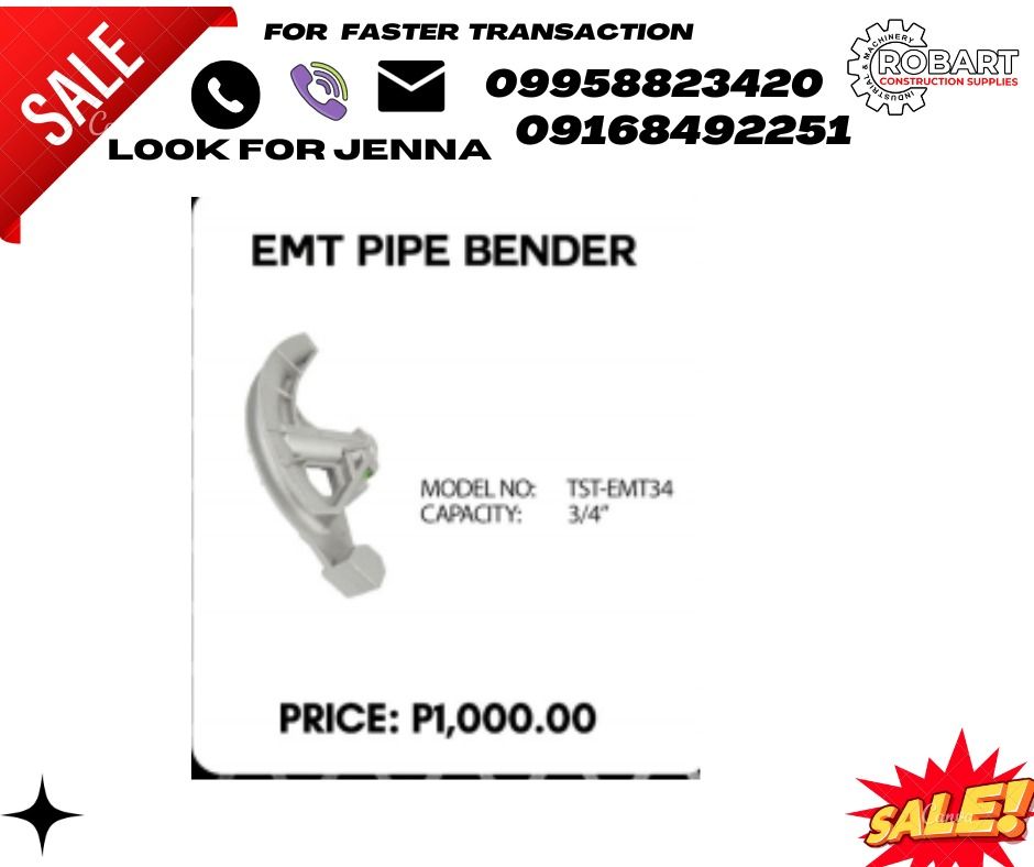 emt pipe bender 3/4'', Commercial & Industrial, Construction Tools ...