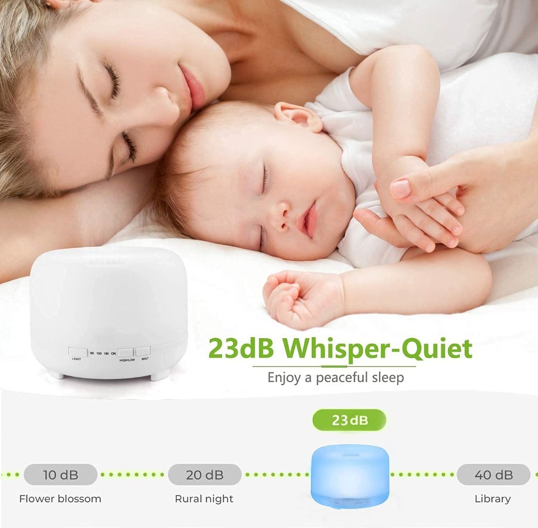 Essential Oil Diffuser & Cool Mist Humidifier & Ultrasonic Aroma ...
