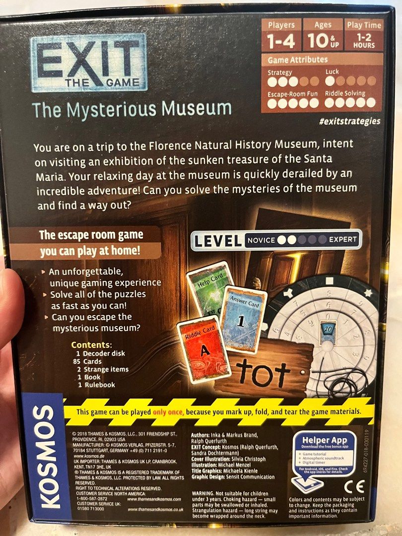 Exit: the Mysterious Museum Multiplayer Game, Hobbies & Toys, Toys ...