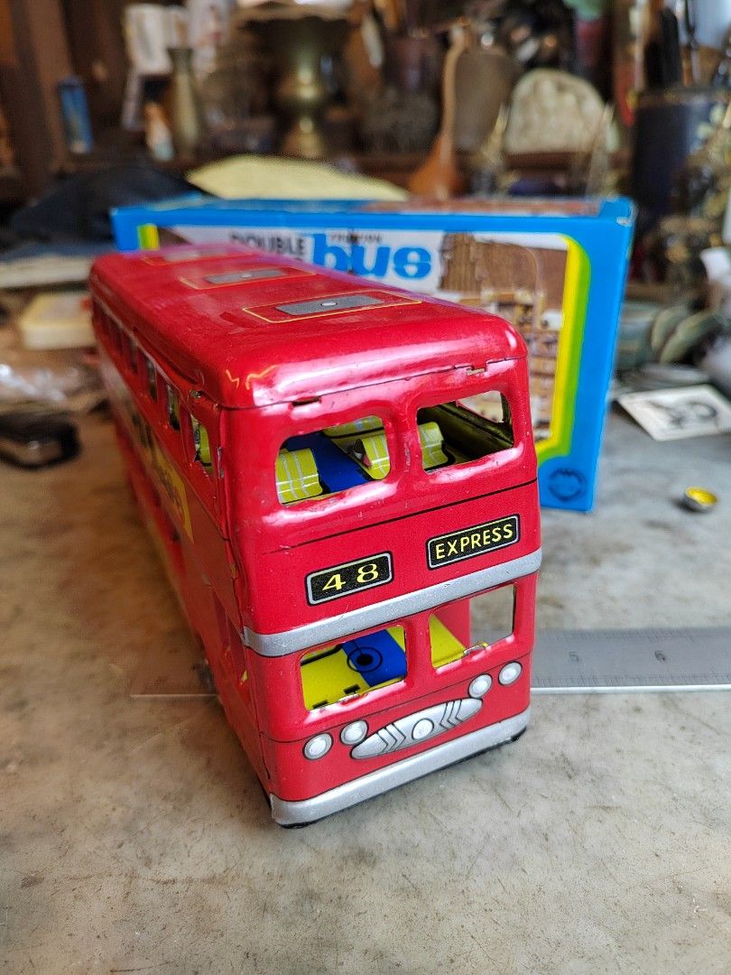 Friction tin toy double decker bus, Hobbies & Toys, Collectibles ...