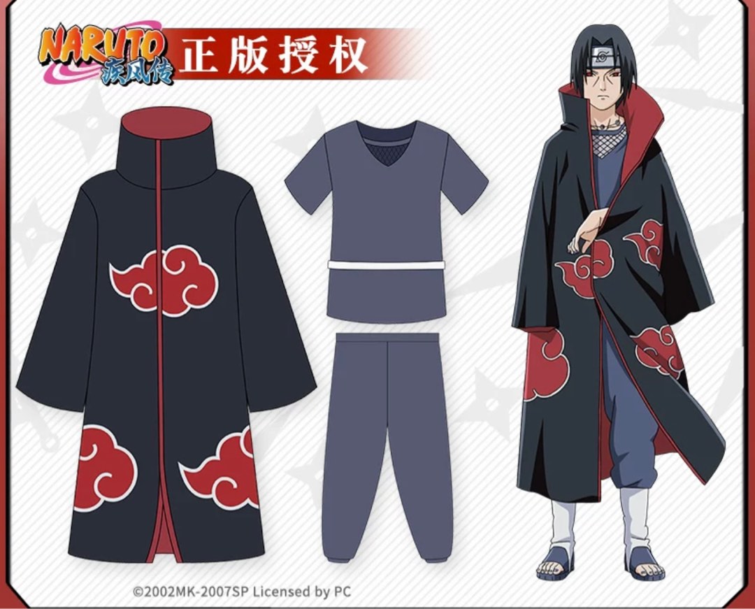 Full Premium cosplay Itachi costume set, Hobbies & Toys, Toys & Games ...