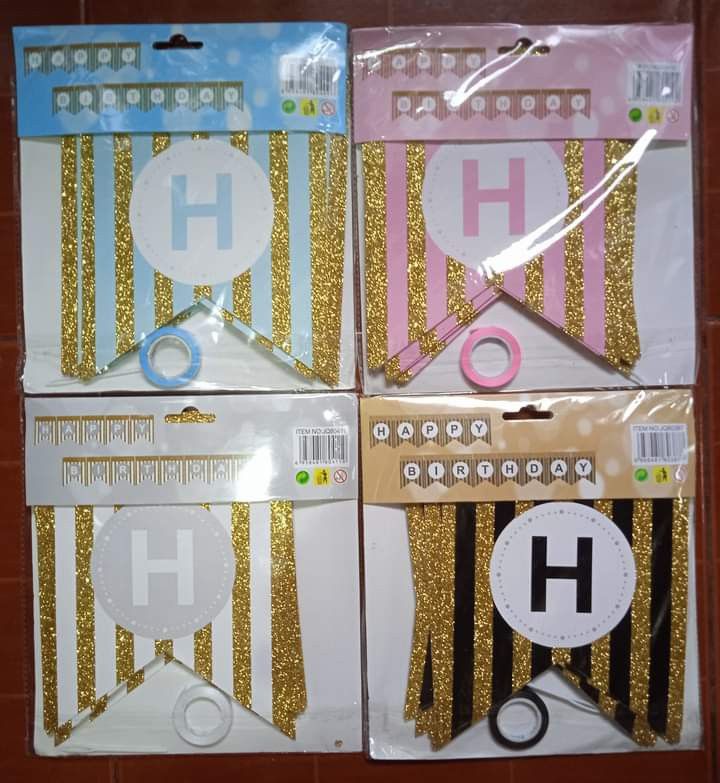 HBD BANNER STRIPE, Hobbies & Toys, Stationary & Craft, Occasions ...