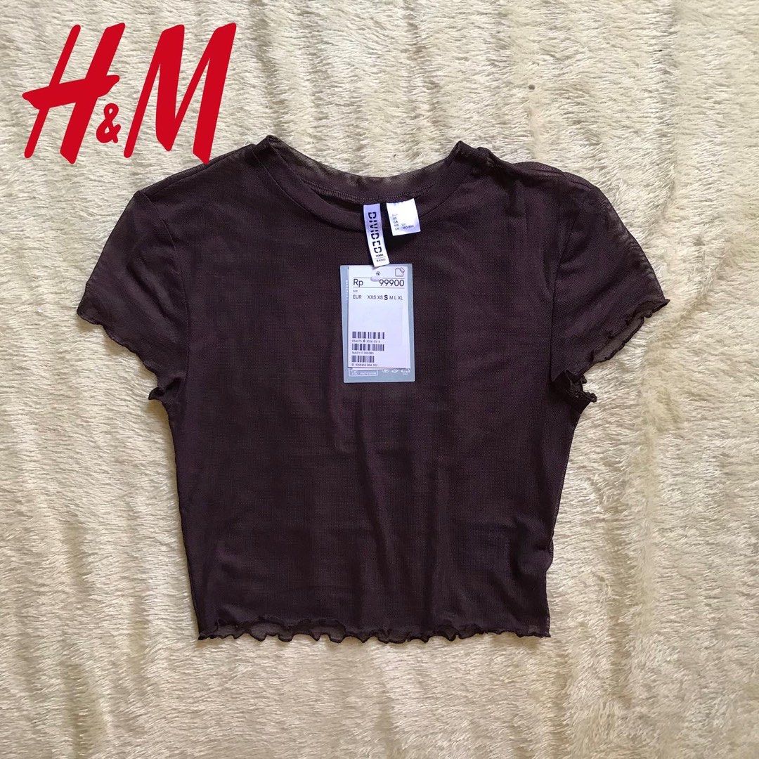 H&M Mesh top, Fesyen Wanita, Pakaian Wanita, Atasan di Carousell