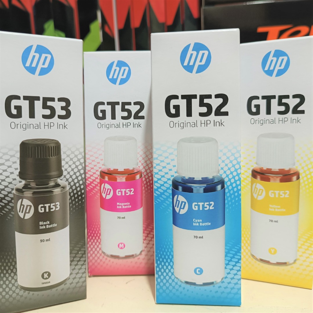 HP Ink GT52 GT53 Black Cyan Magenta Yellow, Computers & Tech, Printers ...