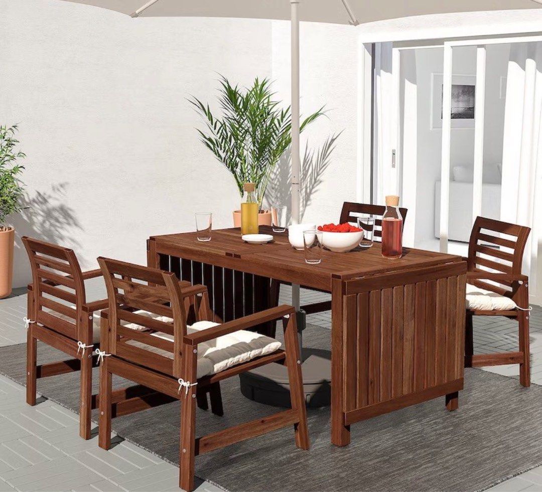 IKEA Applaro Dining Table, Furniture & Home Living, Outdoor Furniture ...