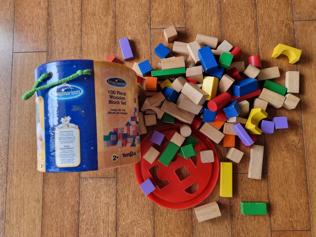 Imaginarium 100 piece wooden block set, Hobbies & Toys, Toys & Games on ...
