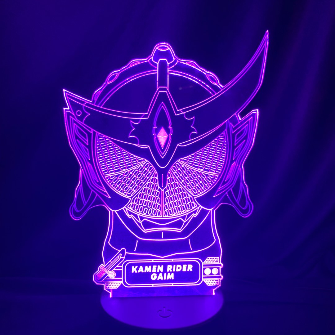 Kamen rider Gaim LED Bed Light with RGB Remote Acrylic Laser Engrave ...