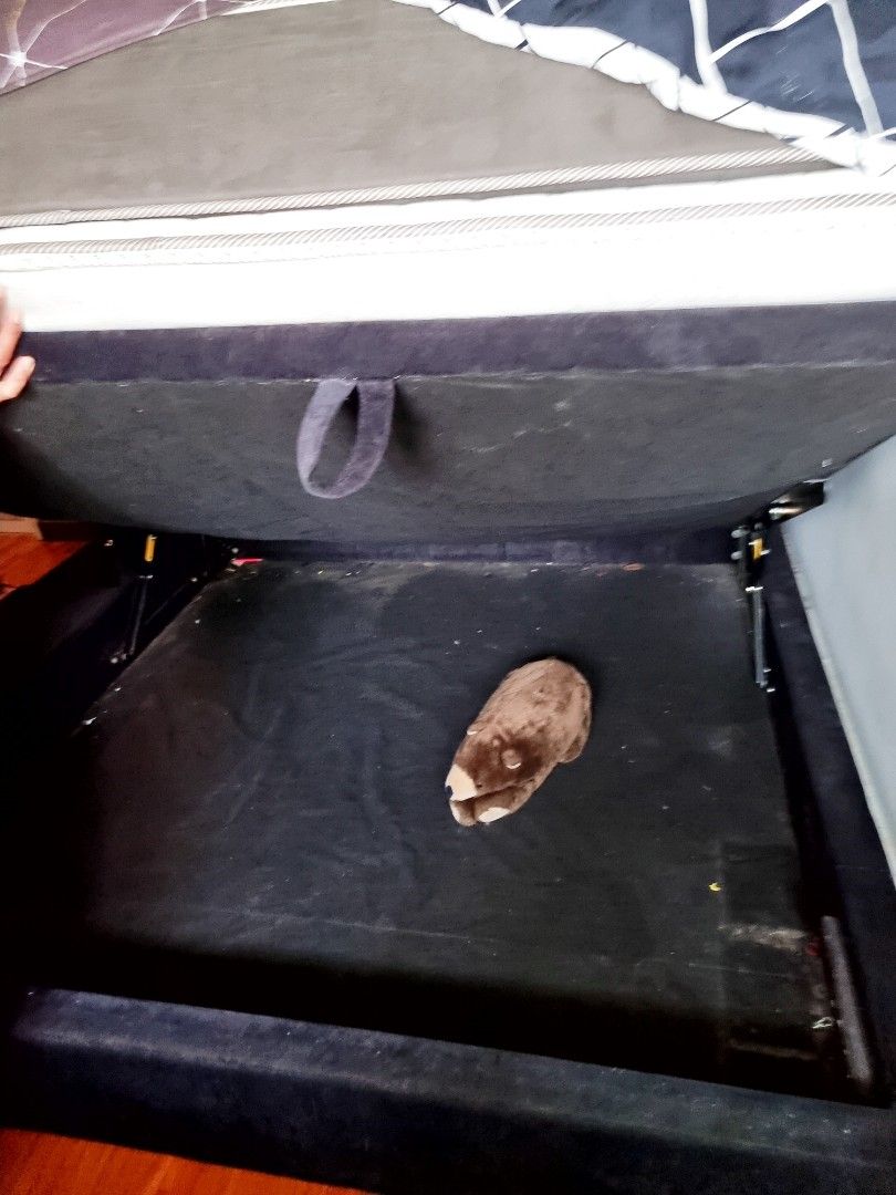 King Size Bed Frame with side compartment and storage bed, Furniture ...