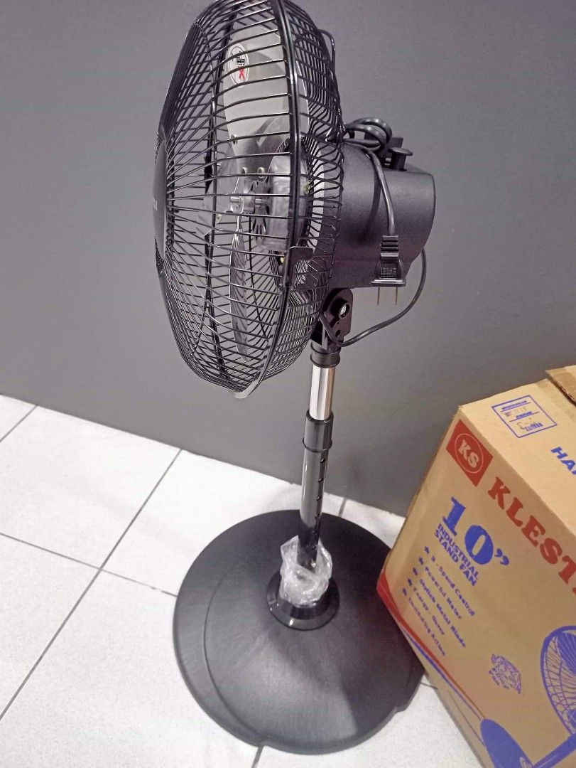 KLESTAR 10" Mini Stand Fan Metal Blade Black KSF10, Furniture & Home ...