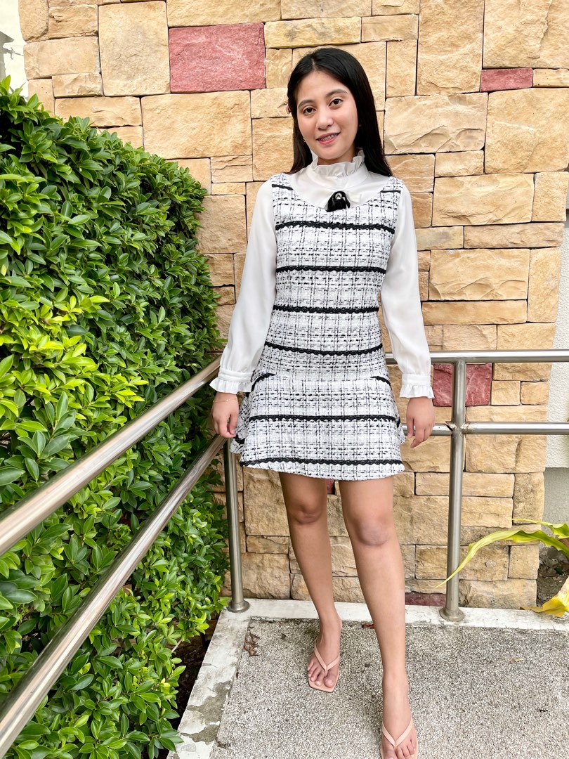 Korean style tweed dress, Women's Fashion, Dresses & Sets, Dresses on ...
