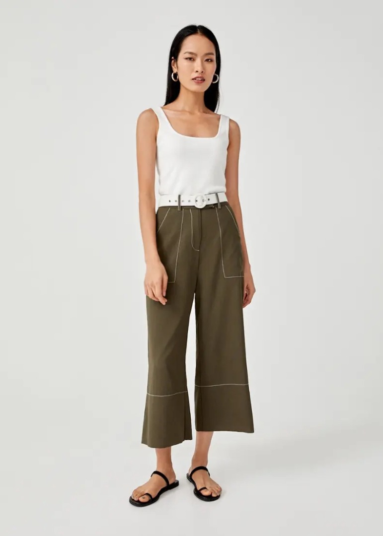 Love Bonito Sara Belted Wide Leg Culottes, Women's Fashion, Bottoms ...