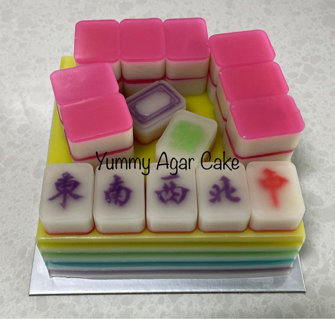 Mahjong Agar Agar Birthday Cakes, Food & Drinks, Homemade Bakes on Carousell