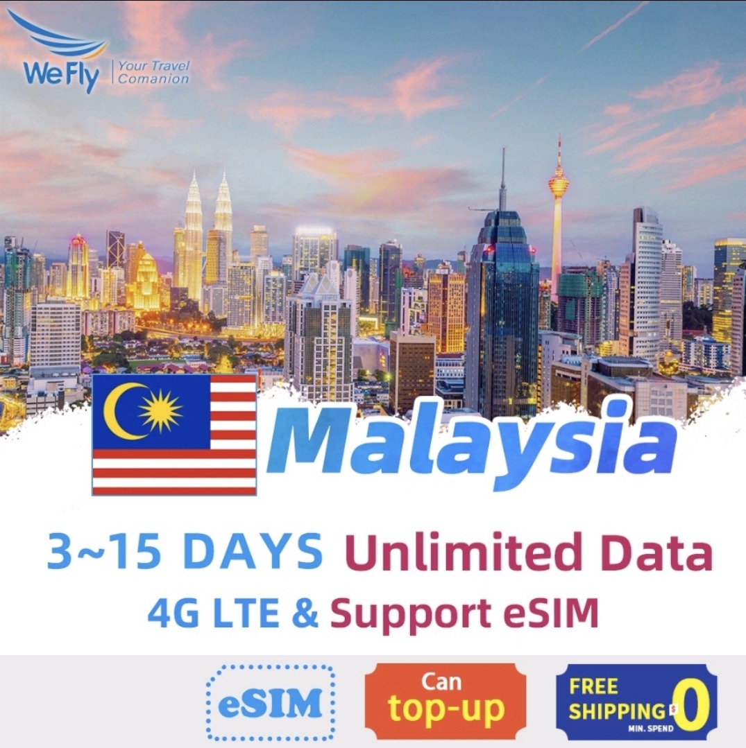 Malaysia SIM Card 4G LTE High speed Data Unlimited Data 1-10 days ...