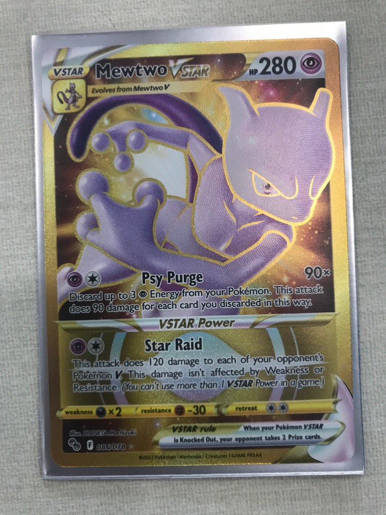 Mewtwo V star, Hobbies & Toys, Toys & Games on Carousell