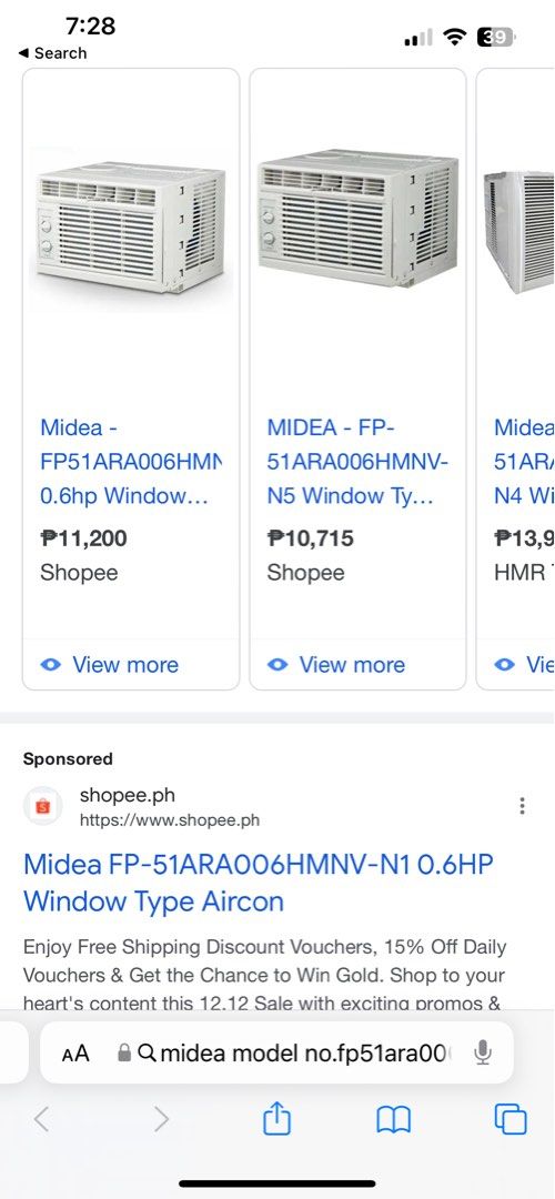 Midea window type aircon, TV & Home Appliances, Air Conditioning and ...