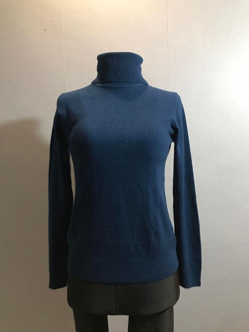 Navy Blue Turtleneck, Women's Fashion, Tops, Longsleeves on Carousell